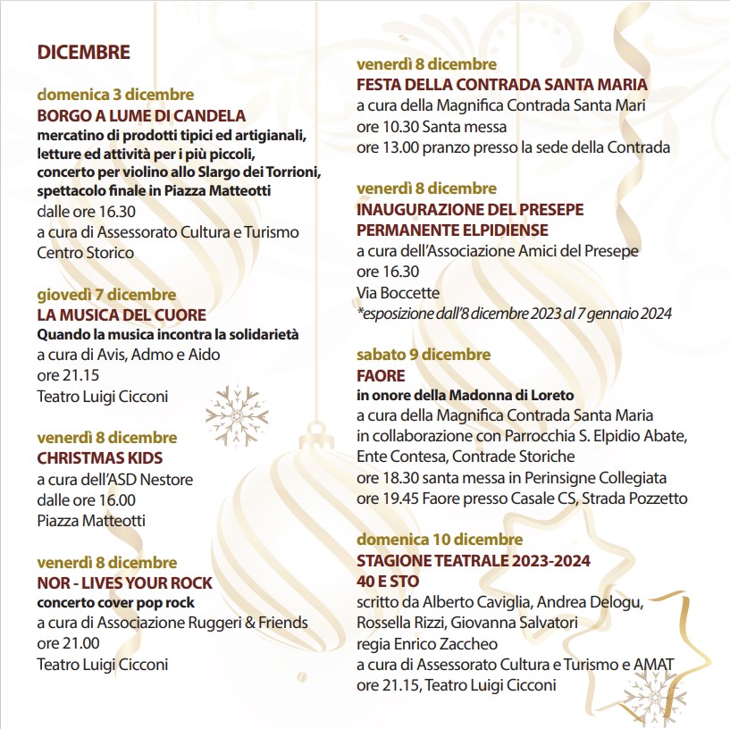 Natale d’Incanto: presentato il programma degli eventi del Comune di ...